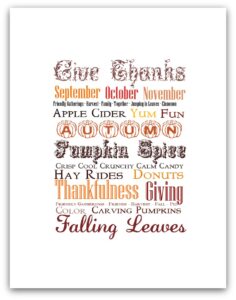 Fall Subway Art Free Printable