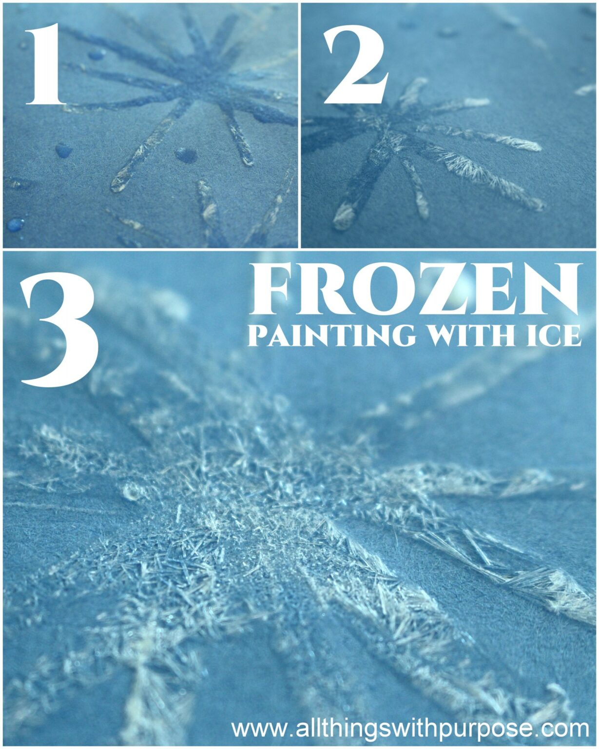 Frozen Ice Painting with Epsom salt