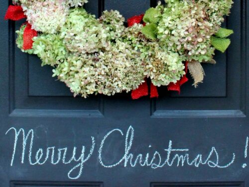 Dried Hydrangea Wreath for Christmas | All Things wit Purpose