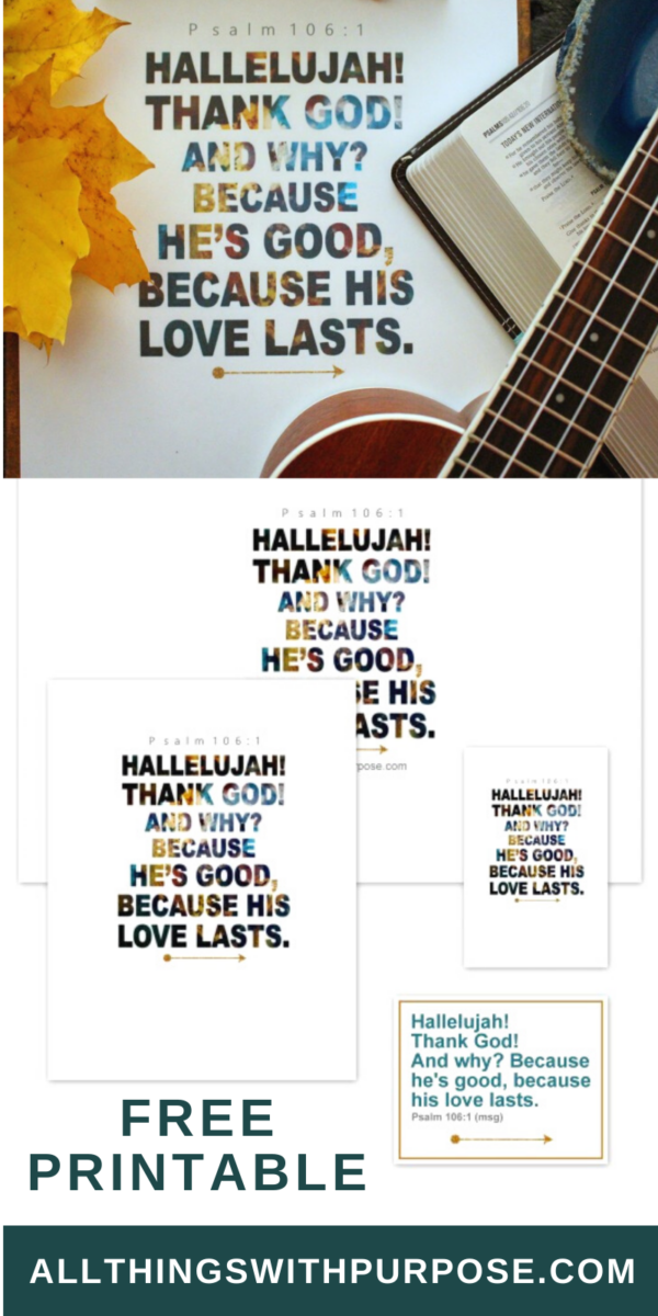 Printable Verse of the Month {Psalm 106:1}