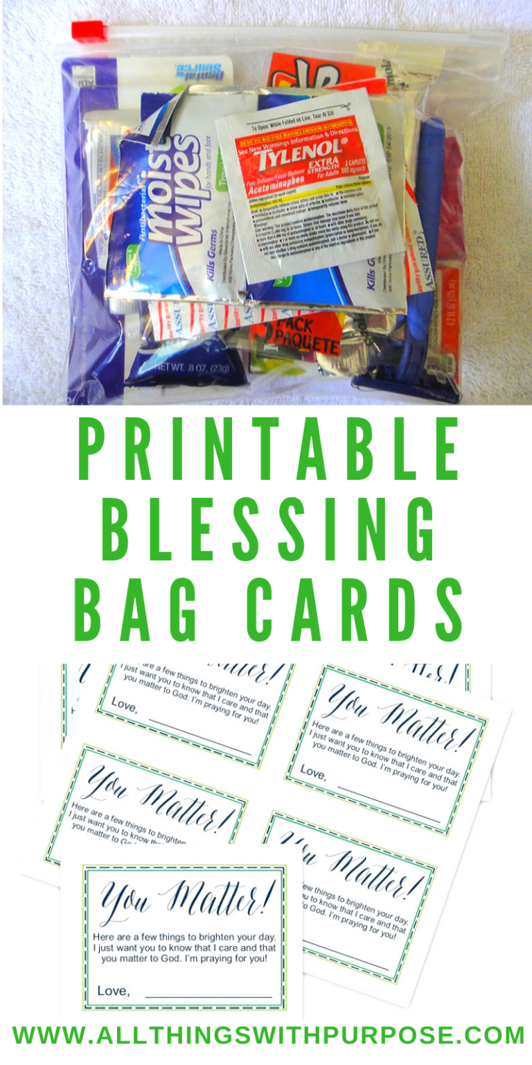 Printable Note Cards to Include in Blessing Bags for the Homeless