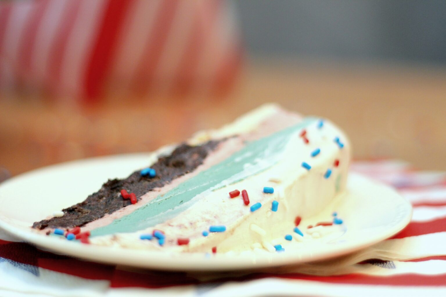 Red White & Blue Ice Cream Cake