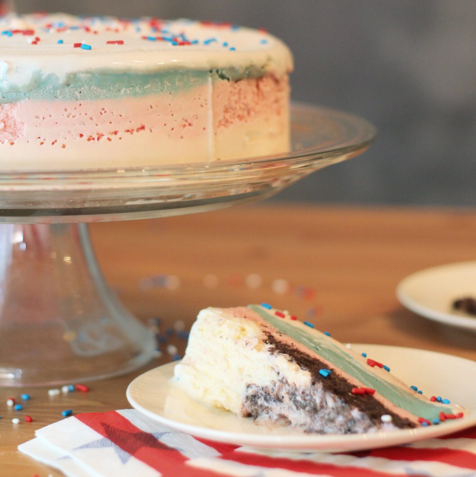 Red White & Blue Ice Cream Cake