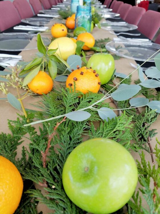 A Simple, Festive Christmas Table for a Large Group
