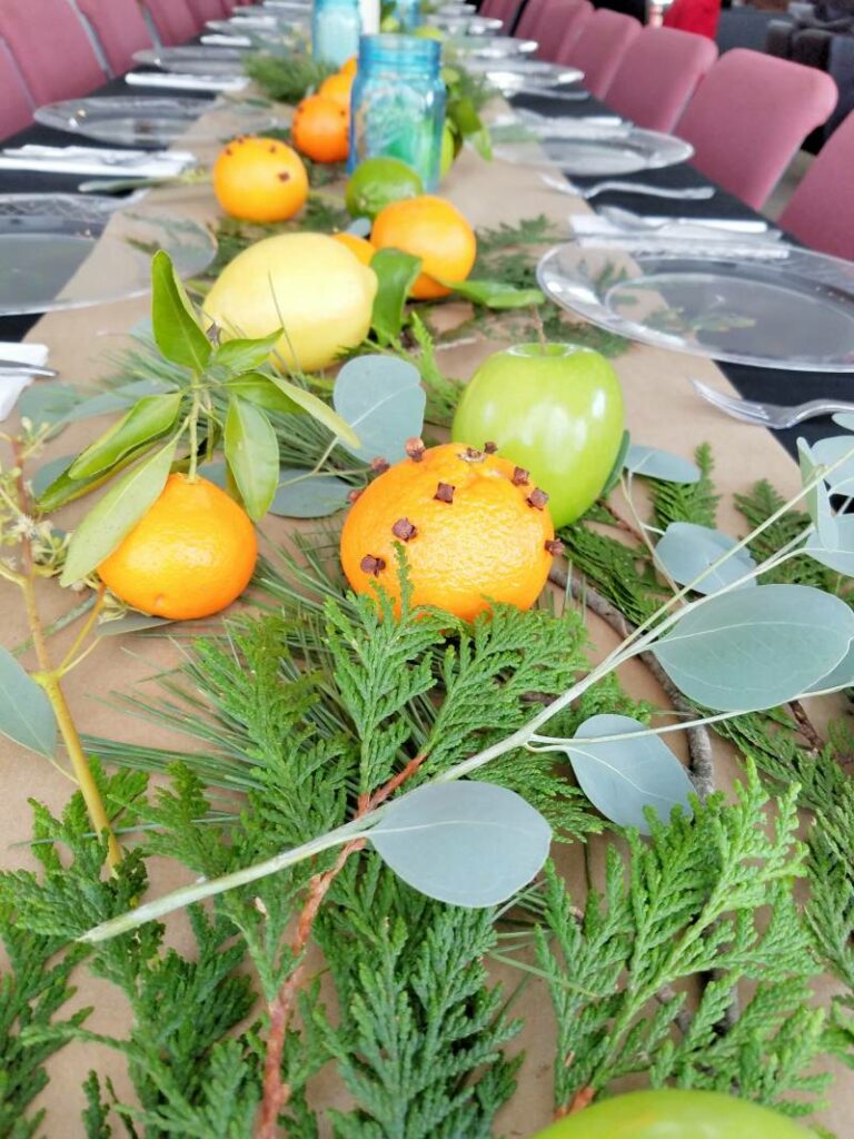 A Simple, Festive Christmas Table for a Large Group