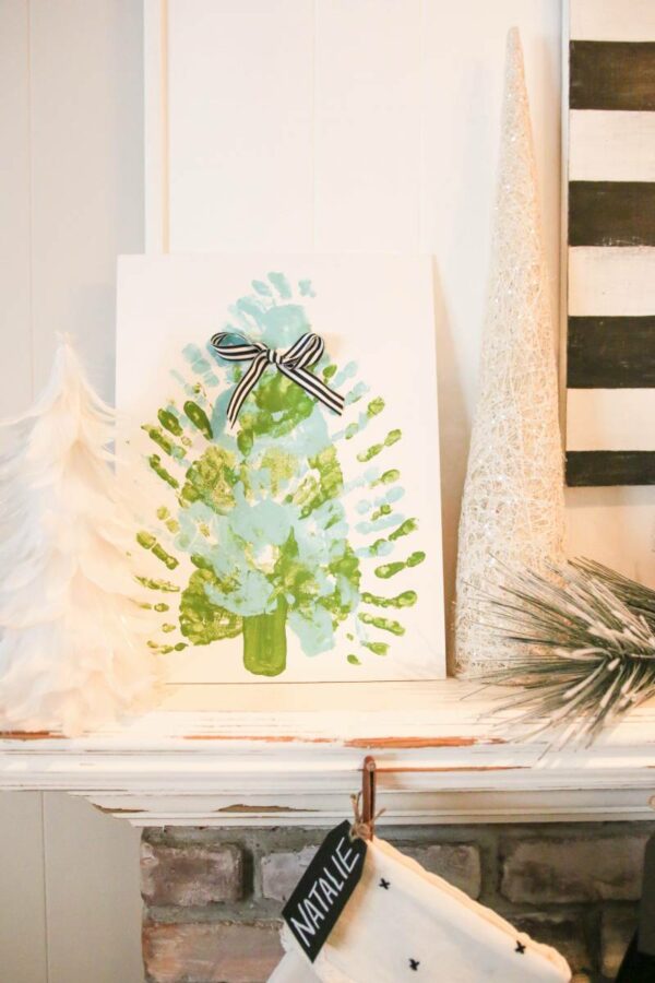 Hand-print Christmas Art Craft for Kids to Make and Give as a Gift