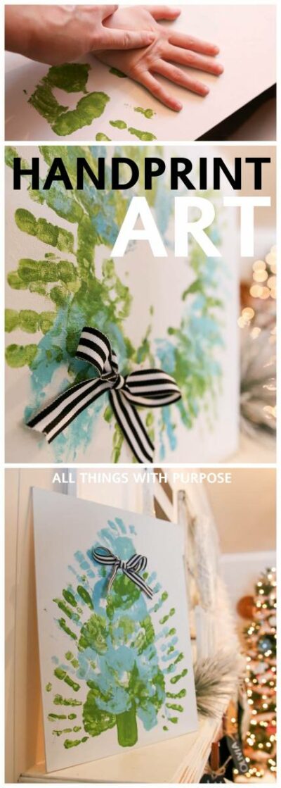 Hand-print Christmas Art Craft for Kids to Make and Give as a Gift