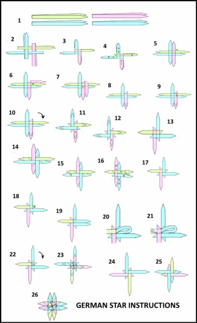 Handmade German Star Paper Ornaments