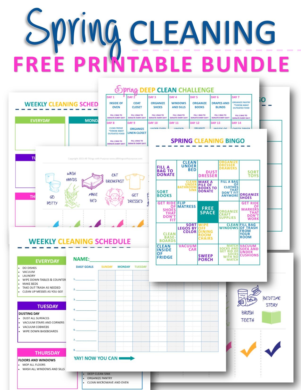 Spring Cleaning Printables for the Whole Family