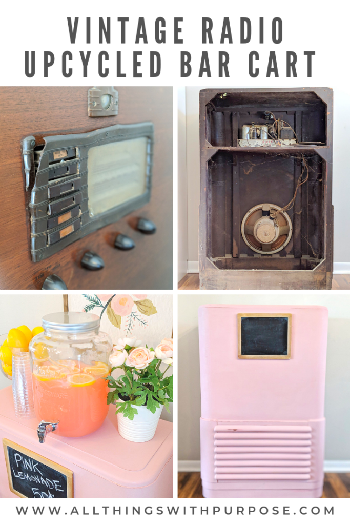 DIY Upcycled Vintage Radio into Multipurpse Bar Cart