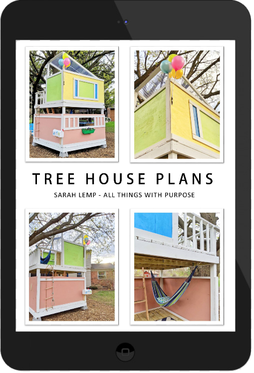 Colorful "UP" Themed DIY Tree House Plans (Digital Download)