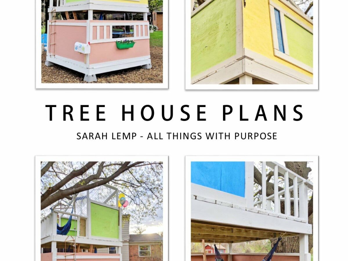 Colorful "UP" Themed DIY Tree House Plans (Digital Download)