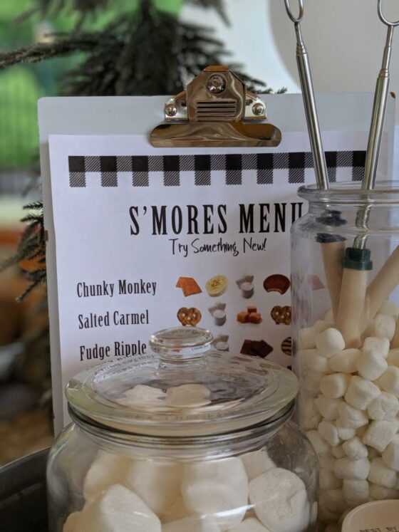 S'mores Bar with Printable Menu & Healthy S'more Alternatives