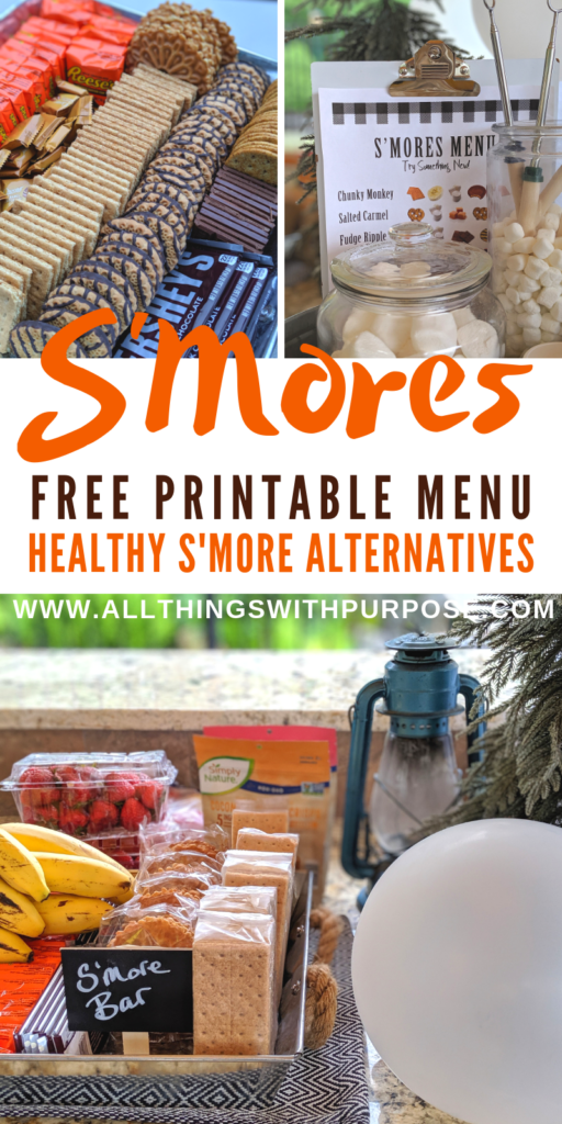 S'mores Bar with Printable Menu & Healthy S'more Alternatives
