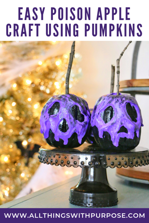 Easy "Poison Apple" Craft Using Dollar Store Pumpkins!