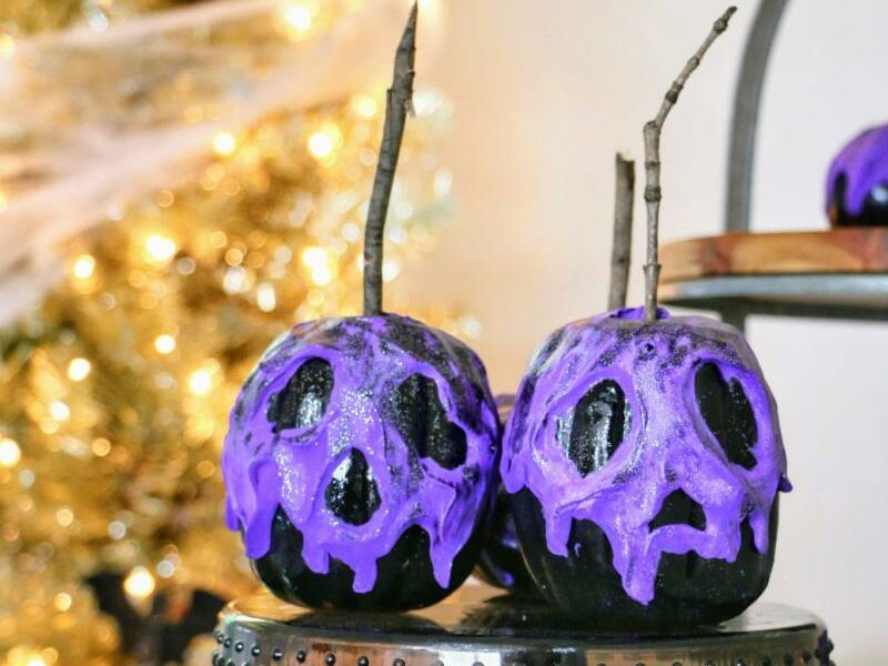 Easy "Poison Apple" Craft Using Dollar Store Pumpkins!