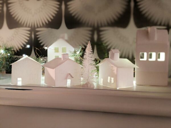 DIY Paper House Christmas Village Free Printable