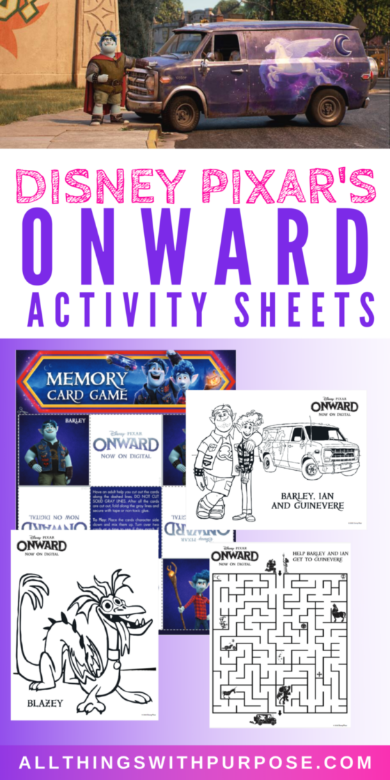 Disney Pixar's Onward Free Activity Sheets and Games