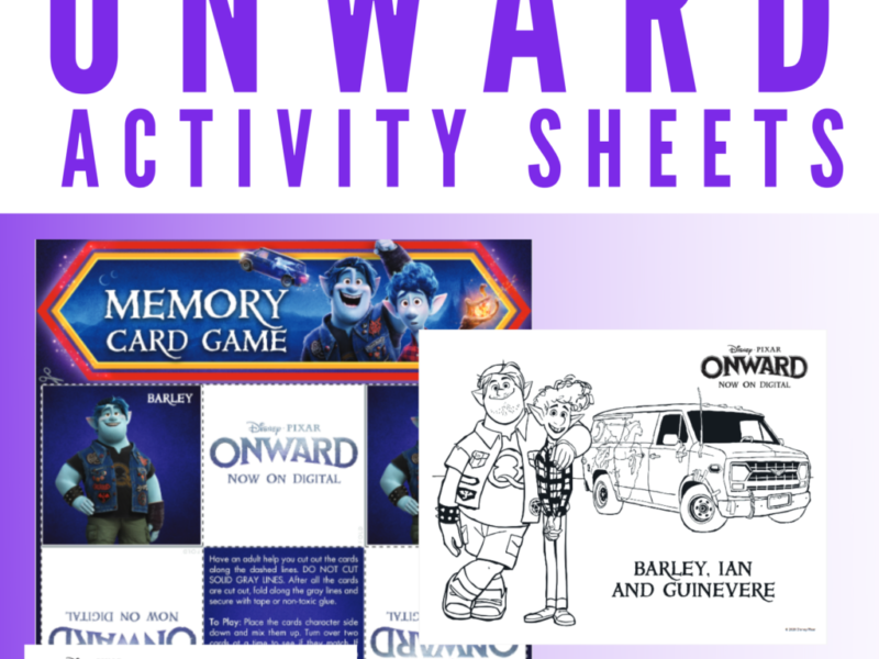 Disney Pixar's Onward Free Activity Sheets and Games