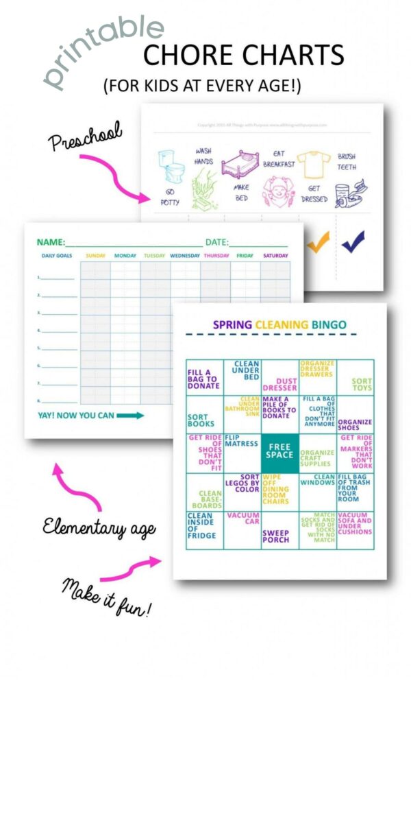 Printable Preschool Chore Charts